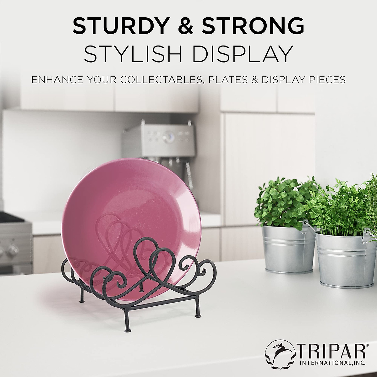 TRIPAR Baldwin 4 Place Plate Holder Kitchen Organizers and Storage