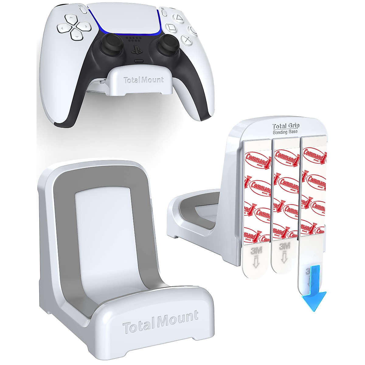 TotalMount Holders for PS5 Controllers – Premium Mounts Will Not Damage Your Wall with Screws or Permanent Adhesive (Wall Stands for PlayStation Controllers – Two Pack)