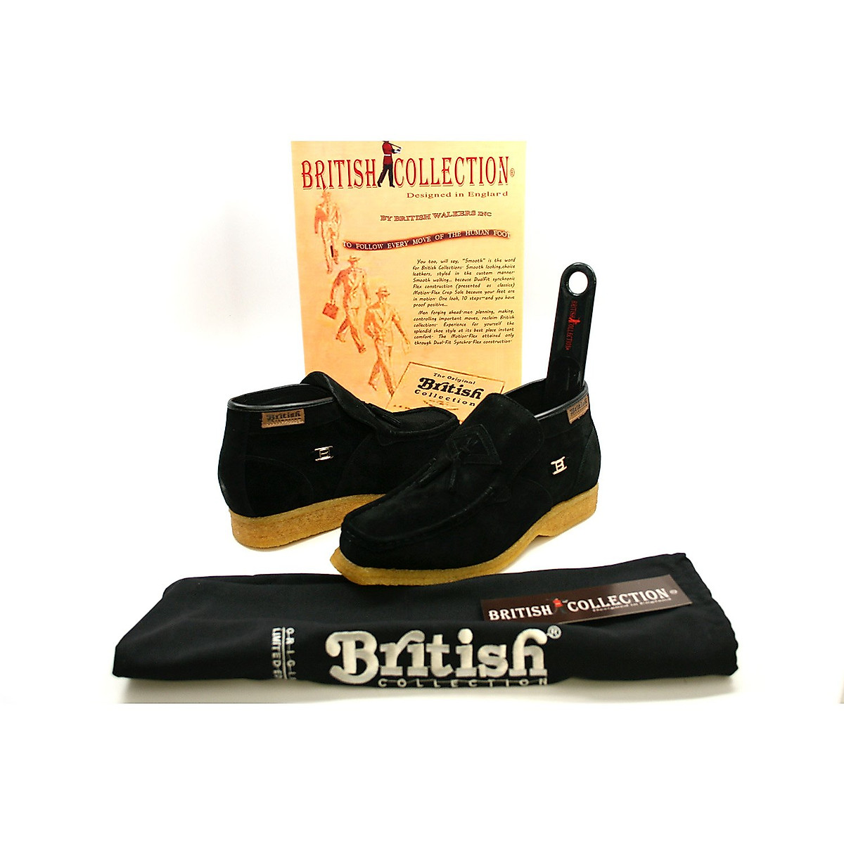 British Collection Men's Palace Slip on Shoe, Black Suede, 10 M