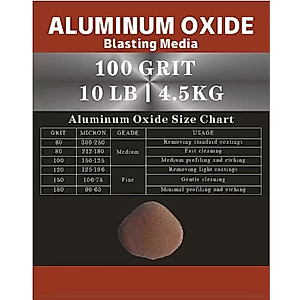 Aluminum Oxide - 10 LBS - Medium to Fine Sand Blasting Abrasive Media for Blasting Cabinet or Blasting Guns. #100 GRIT