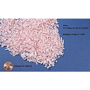 LAIDANLA Rose Quartz Crushed Stone Crystal Chips Bulk Natural Gemstones Healing Reiki Crystals Mini Quartz Vase Filler Aquarium Gravel 100g