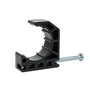 (Pack of 50) EFIELD 1/2-inch Black Color Half Clamp Fixture, J-Hook with Nail For 1/2" PEX Tubing/Pipe Support (1/2 Inch)