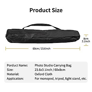 Meking 23.6in Carrying Case Bag with Strap for Light Stand Tripod Monopod Photography Photo Studio