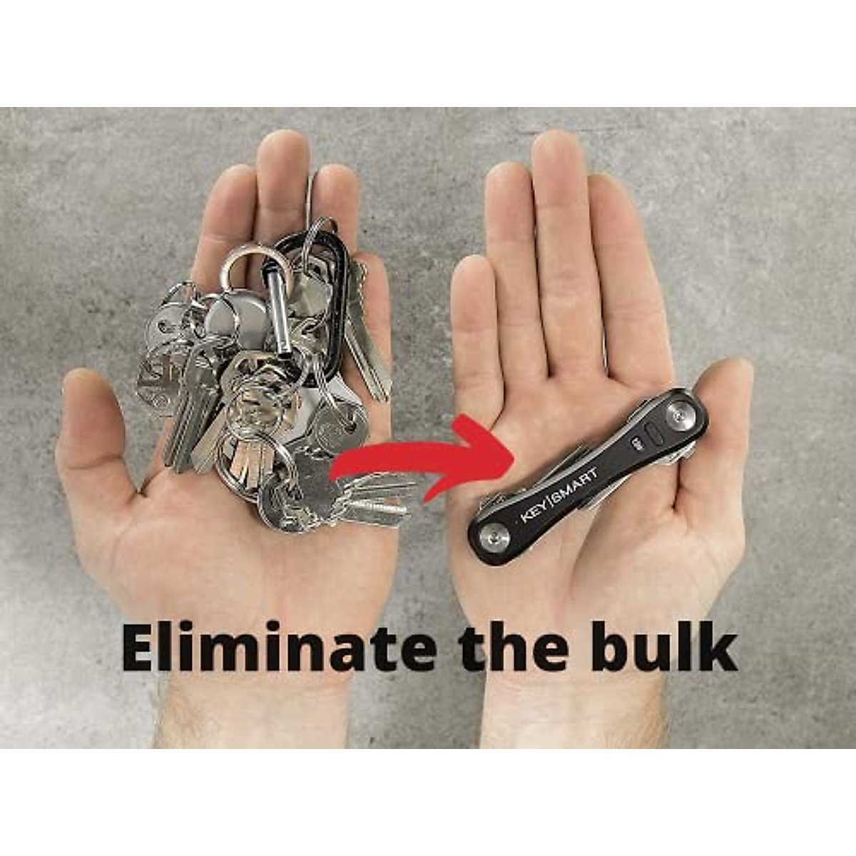 KeySmart Max - Compact Trackable Key Organizer w LED Flashlight and Tile Bluetooth Key Finder Technology (up to 14 Keys, Steel Gray) Bundle with KeySmart Pro (up to 10 Keys, Black)