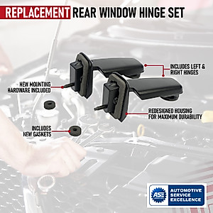 Rear Window Hinge Left and Right Set - Compatible with Ford Escape 2001-2007, Mercury Mariner 2005-2007 - Replaces YL8Z78420A69BA, YL8Z78420A68BA - Rear Liftgate Glass Hinges