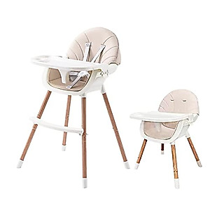 PandaEar 3-in-1 High Chairs for Babies Toddlers, Convertible Infant Highchair with Removable Tray & Safety Harness Adjustable Legs