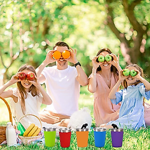 Magonanly 12oz Kids Cups with Lids ，5 Pack Toddler Sippy Cups with Sleeves， BPA Free Stackable&Unbreakable Children Smoothie Drinking Cups for Kids and Adult