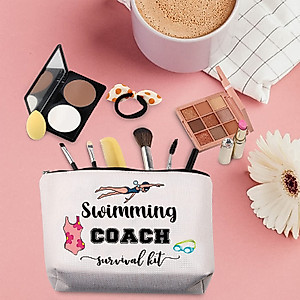 TSOTMO Swimming Gift Swim Zipper Pouch For Swimming Coach Swimming Coach Survival Kit Cosmetic Bag Thank You Gift (Swimming kit)