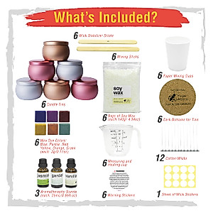 PURPLE LADYBUG Easy & Complete Candle Making Kit with Essential Oils - DIY Arts and Crafts for Adults Women - Full Candle Making Kits for Beginners & Teens - Make Your Own Scented Candles Gifts