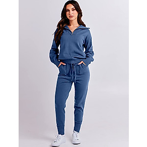ANRABESS Women's Two Piece Outfits Sweater Sets Long Sleeve Zip Up Knit Pullover Jogger Pants Tracksuit 2024 Fall Lounge Sets Small
