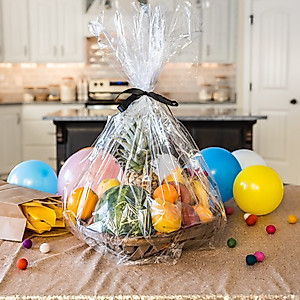 50 Pcs 18x30 Clear flat Cello/Cellophane Treat Bags for Gift Wrapping, Bakery, Cookie, Candies, Dessert, Gift Baskets, Presents, Weddings, Party Favors Packaging. (18x30)