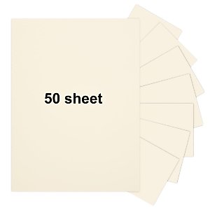 50 Pieces 8.5" x 11" Cream Cardstock, Heavyweight Cardstock Sheets Blank Invitation Paper Greeting Cards Printable, 74lb Cover 200 GSM