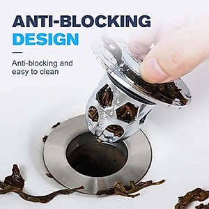 BILIKEYU Sink Drain Stoppers 2024 Newest Sink Stopper with Hair Catcher Washbasin Water Head Plug Bathroom Sink Drain Strainer for 1.341.57in Drain Hole Bathtub Drain Home Tools (A, One Size)