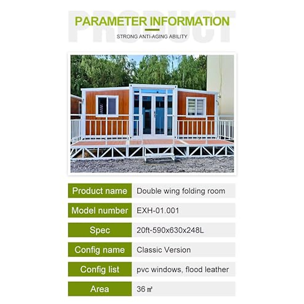 Prefabricated House Expandable Container House for Home Living House Cabin with 3 Bedrooms