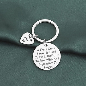 PLITI Teacher Gift Teacher Appreciation Gift A Truly Great Sensei Is Hard To Find Difficult To Part With And Impossible To Forget Keychain (Great Sensei ky)