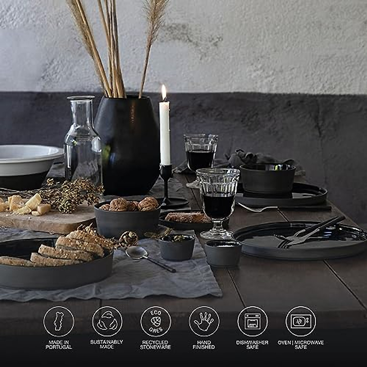 Costa Nova Ceramic Stoneware 17.5 oz. Soup & Cereal Bowl - Lagoa Eco Gres Collection, White | Microwave & Dishwasher Safe Dinnerware | Food Safe Glazing | Restaurant Quality Tableware