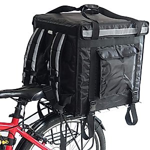 PK-92V: Large Rigid Heavy Duty Food Delivery Box for Motorcycle, Insulated Pizza Delivery Bag for Bicycle/Scooter, Top Loading, 18" x 18" x 18", Collapsible, Waterproof