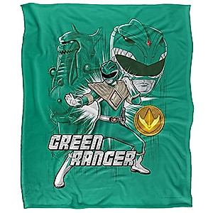 Power Rangers, 50"x60", Green Ranger Silky Touch Sherpa Back Super Soft Throw Blanket