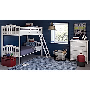Storkcraft Long Horn Twin-Over-Twin Bunk Bed (White) - GREENGUARD Gold Certified, Converts to 2 individual twin beds
