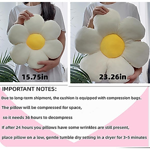 Vdoioe Flower Pillow, Flower Shaped Throw Pillow Cushion Seating six Petal 15.75" white Flower PlushThrow Pillow Floor Pillows Home Decorative Seating Cushions