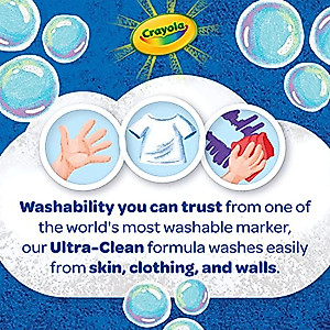 Crayola Broad Line Washable Markers - 200ct (8 Assorted Colors), Kids Bulk Classroom Markers, Back to School Supplies for Teachers, Ages 3+