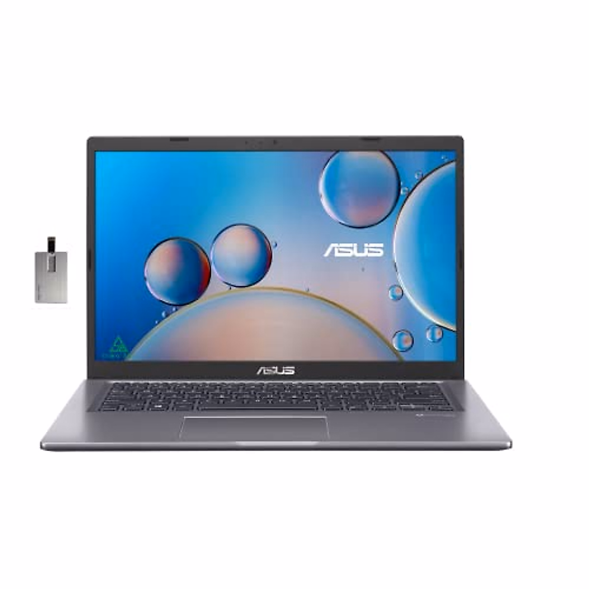 ASUS 2022 VivoBook 14" FHD Laptop, AMD Athlon Gold 3150U, 4GB RAM, 128GB PCIe SSD,Backlit Keyboard, HD Webcam, Wi-Fi 5, Windows 10 Home, Slate Gray, 32GB Snowbell USB Card