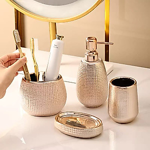 Dash of Mountain Bathroom Accessory Set – Bathroom Soap Dispenser and Toothbrush Holder Set – Bathroom Accessories Sets Complete with Toothbrush Holder, Soap Dispenser, Soap Dish, Vanity Cup