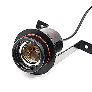 iRuiZhe Reptile Ceramic Heat Lamp Holder Pet Heater Bracket (no Bulb Included) for Amphibian Pet Terrariums Habitat Lizard Tortoise,300W Black