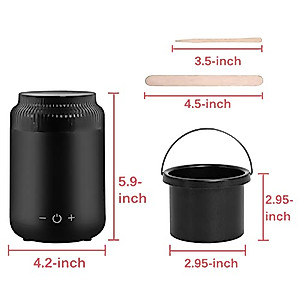 Podoy Mini Wax Pot Warmer for Hair Removal, Small Portable Travel Wax Melt Heater Machine Digital Display for SPA Salon Brow Body Nose Upper Lip Hair Waxing with 100 Wax Sticks