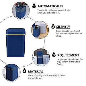 CZDYUF Intelligent Trash Can Contactless Garbage Can Automatic Induction Dustbin Suitable for Study, Living Room