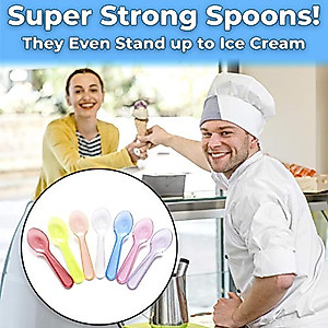 Extra Sturdy, BPA Free 500ct Plastic Tasting Spoons. Disposable Mini Tasters for Small Sampling or Individual Portions of Ice Cream, Sauces and Appetizers. Great for Food Trucks, Parties and Events.