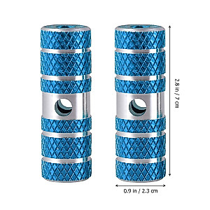Blue Bike Pegs Aluminum Alloy Anti Skid Foot Bicycle Pegs BMX Pegs for Mountain Bike Cycling Rear Stunt Pegs for Mountain Bike Bicycle Motorbike 2 Pair