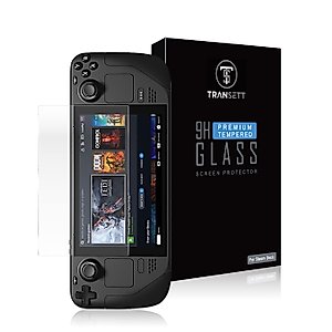 [2PACK] TS TRANSETT Tempered Glass Screen Protector Compatible with Valve Steam Deck, 9h Hardness, 0.33mm Thickness, DOES NOT interfere with touchscreen sensitivity