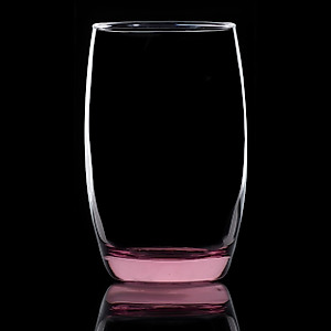 Burns Glass Colored Drinking Glasses Set of 4-13 oz Clear Stemless Water Wine Glasses with Colored Bottom, Italian-Style Multi-Purpose Glassware, Her/Him Wedding Birthday Christmas Gifts, Lavender