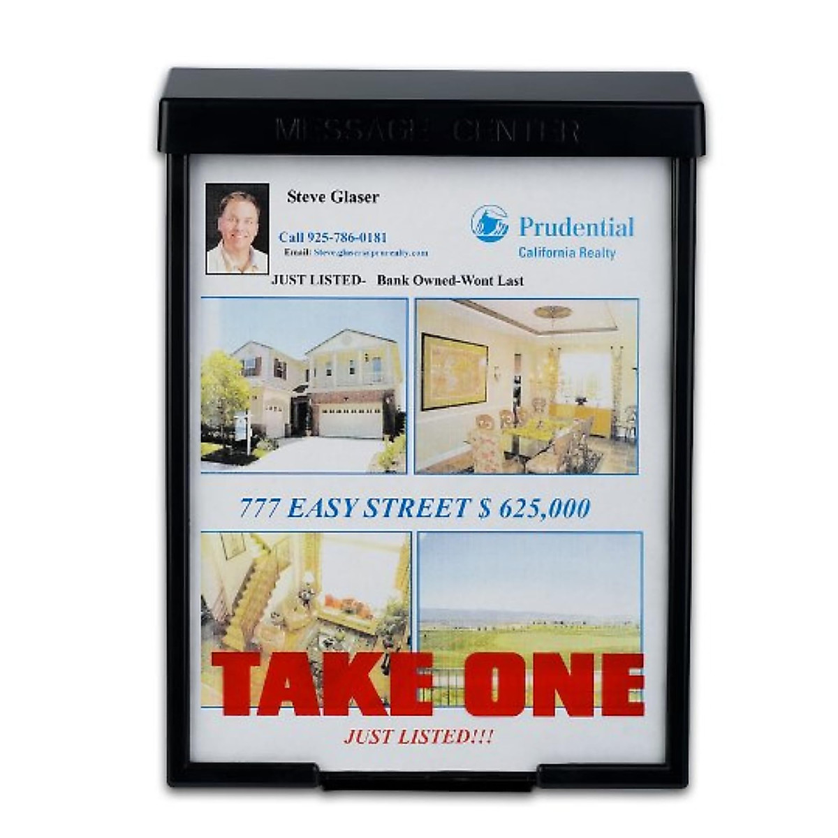Black Snap Shut Brochure Box Brochure Holder Flyer Box Black Outdoor"Realtor Style" Info Box Real Estate Realtor Supplies