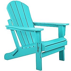 Flamaker Classic Outdoor Adirondack Chair Patio Lawn Foldable Chairs Indoor Adirondack Chairs All-Weather Resistant for Garden Backyard Porch Garden Fire Pit Patio (Aruba)