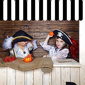 Preboun 3 Pcs Carnival Awning Decorations Tent Circus Hanging Decorations Carnival Banner Concession Stand Sign Canopy Awning for Pirate Summer Party, 9.84''x78.74''(Black and White)