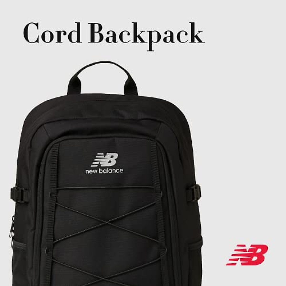 Concept One New Balance Hiking Backpack, Bungee Travel Bag for Men and Women, Black, 18 Inch