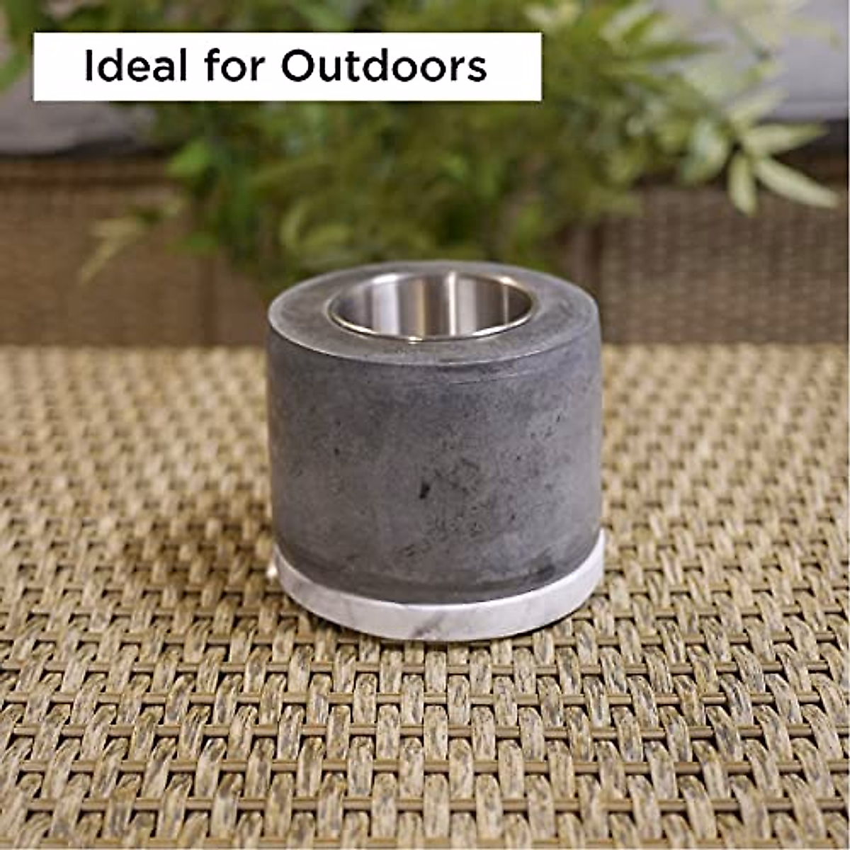 ROUNDFIRE Concrete Tabletop Fire Pit - Ethanol Fire Pit, Fire Bowl, Mini Personal Fireplace for Indoor & Garden - Bio Ethanol Fuel