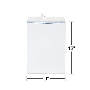 Staples 329845 Tear-Resistant Privacy Tint Catalog Envelopes 9 X 12 White 100/Bx
