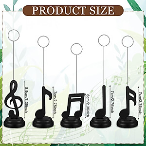 RattanView 5 Pcs Musical Note Photo Balloon Holder Table Number Holders Place Card Holder Photo Clips Holder Table Decoration for Home Picture Themed Party Birthday Wedding Gifts Arts