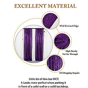 Sequin Curtains 2 Panels Purple 2FTx8FT Sequin Photo Backdrop Royal Purple Sequin Backdrop Curtain Pack of 2-1011E