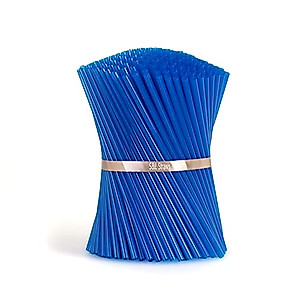 S & L Straw Company - Colored Plastic Drinking Straws - Disposable Kid Friendly, Colorful Party Fun Straws (Blue, 500)…