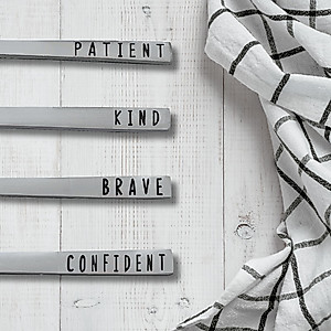 Toddler Spoons and Forks for Self Feeding | 4pc Stainless Steel Utensils Engraved with Positive Words to Encourage Eating | Ages 2-6 Kids Utensils