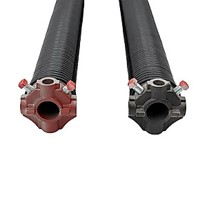 Garage Door Springs Replacement Kit, Pair of 2" Garage Door Torsion Spring Set with Non-Slip Winding Bars & Gloves, Precision Electrophoresis Oil-Free Black Coated, MIN 16,000 Cycles