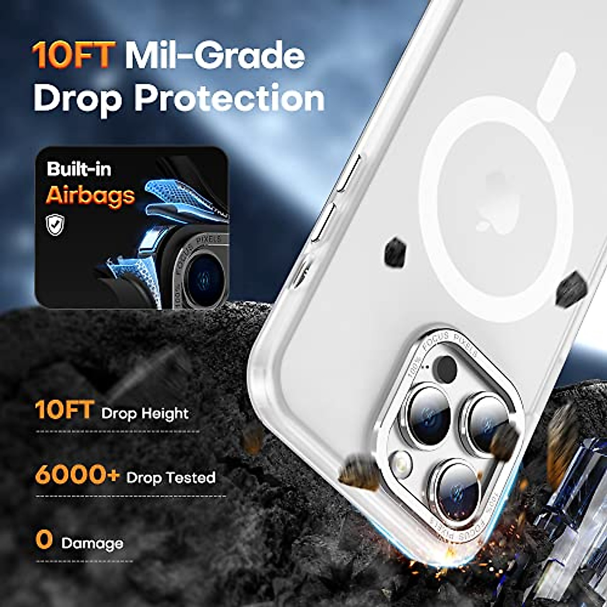 KISEN for iPhone 14 Pro Max Case Magnetic Compatible with MagSafe Slim Translucent Matte Phone Case Cover 6.7 inch, Frosted White