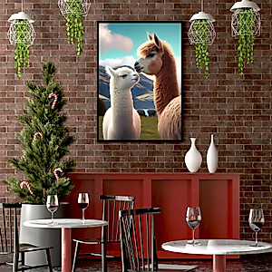 NSUAJOF Diamond Painting Kits, Personalized 5D for Adult Beginners Cloud Alpaca DIY Full Round Drill Diamond Art, Great Gift for Friends and Family Home Wall Decor 12x18 Inch