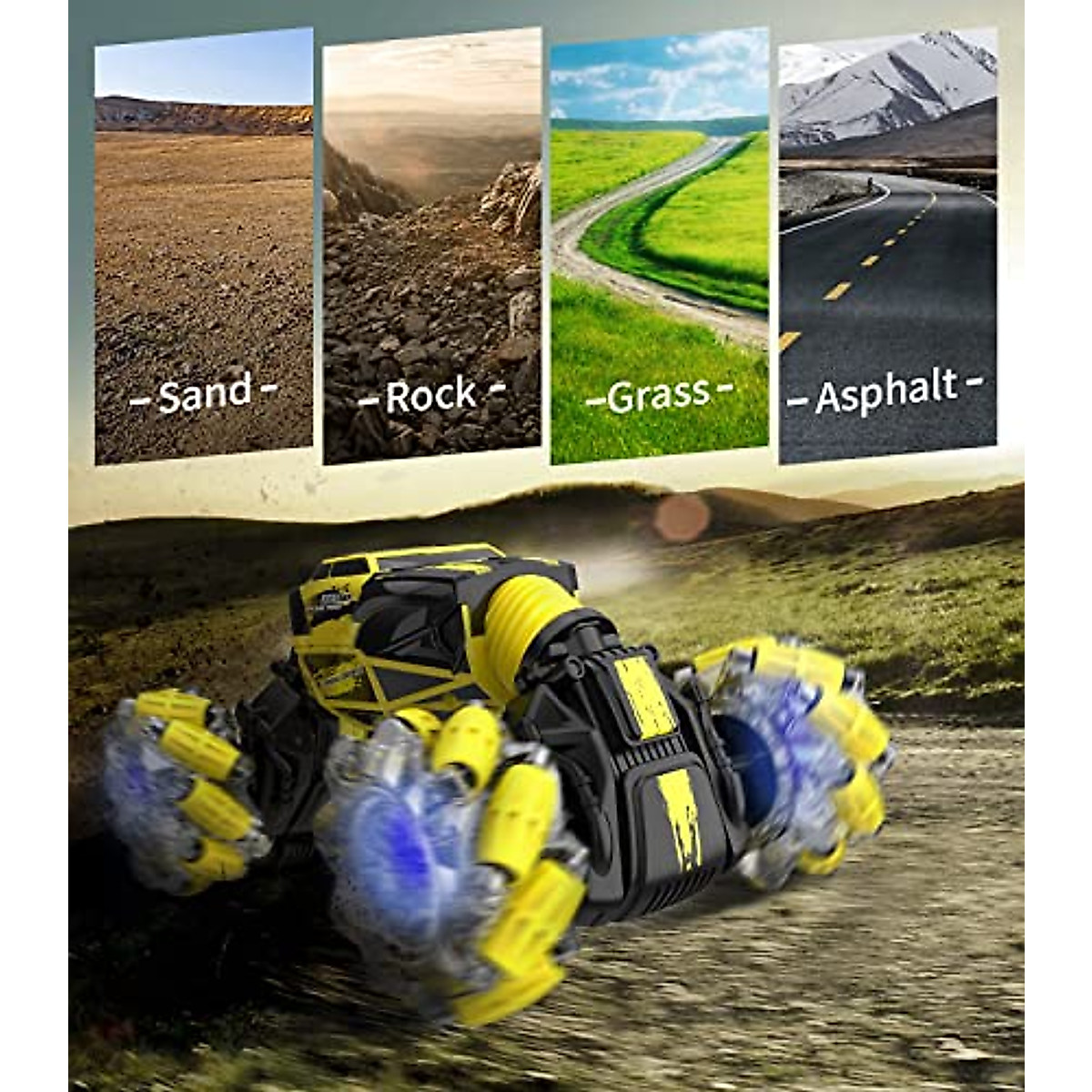 DoDoeleph Gesture RC Car, Remote Control Car, RC Stunt Cars with Watch Hand Controlled Car Sensing Truck Crawler 360°LED 1/16 4WD 12.5MPH Rechargeable Toy Cars for Kids Boys Girls Adults