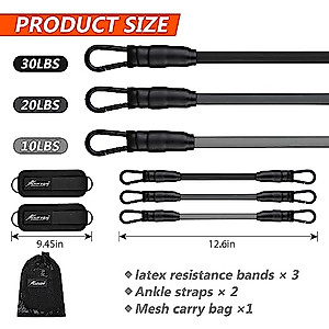 Ankle Resistance Bands with Cuffs, Three Different Pound Leg Workout Equipment, Booty Workout Straps with Adjustable, Portable Cable Machine Ankle Strap Suitable for Home, Gym and Office