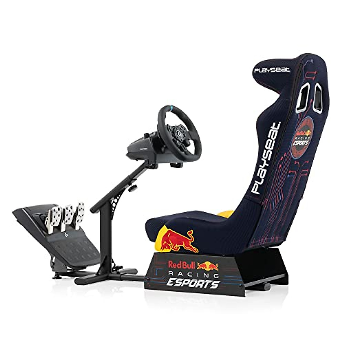 Playseat Evolution Pro Sim Racing Cockpit | Comfortable Racing Simulator Cockpit | Compatible with all Steering Wheels & Pedals on the Market | Supports PC & Console | Redbull Racing Esports edition